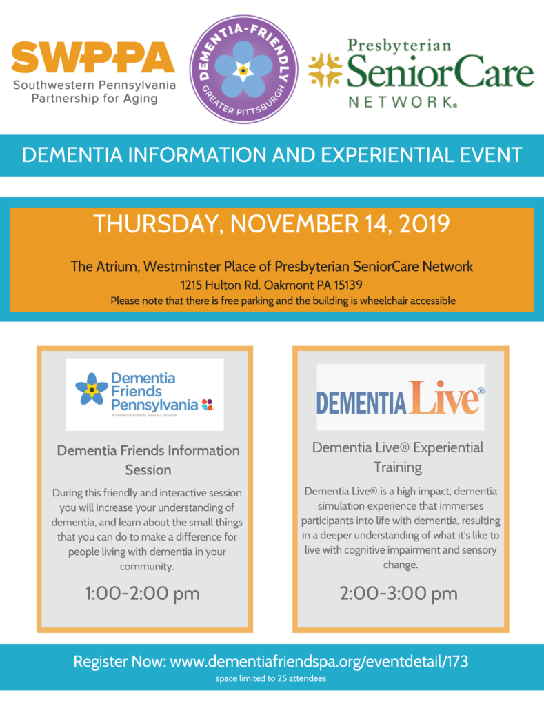 Dementia Information Session & Experiential Event – SWPPA